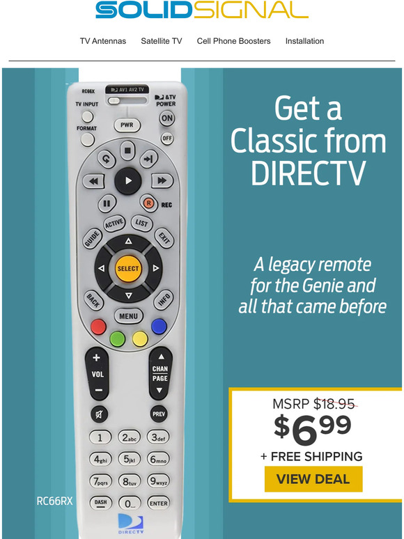 Solid Signal: DIRECTV's Classic RF Remote is $6.99 at Solid Signal | Milled