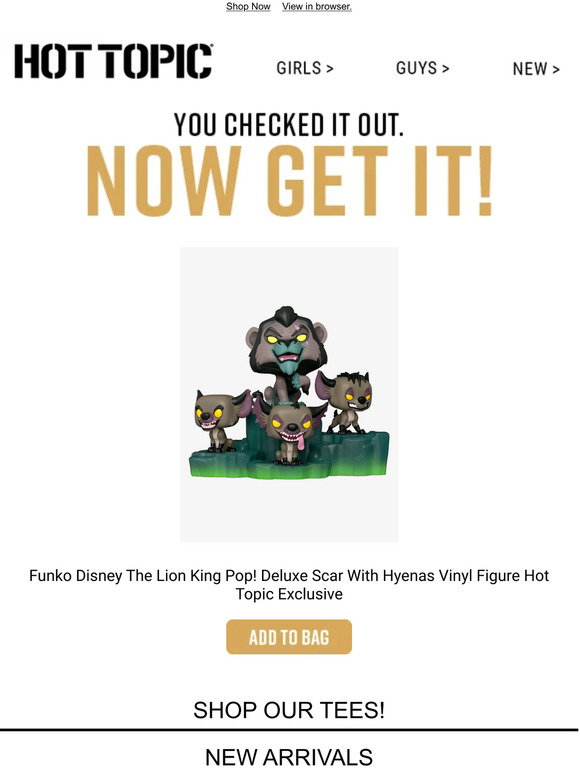 Hot Topic: Don't miss out. Time to add that merch to your cart. | Milled