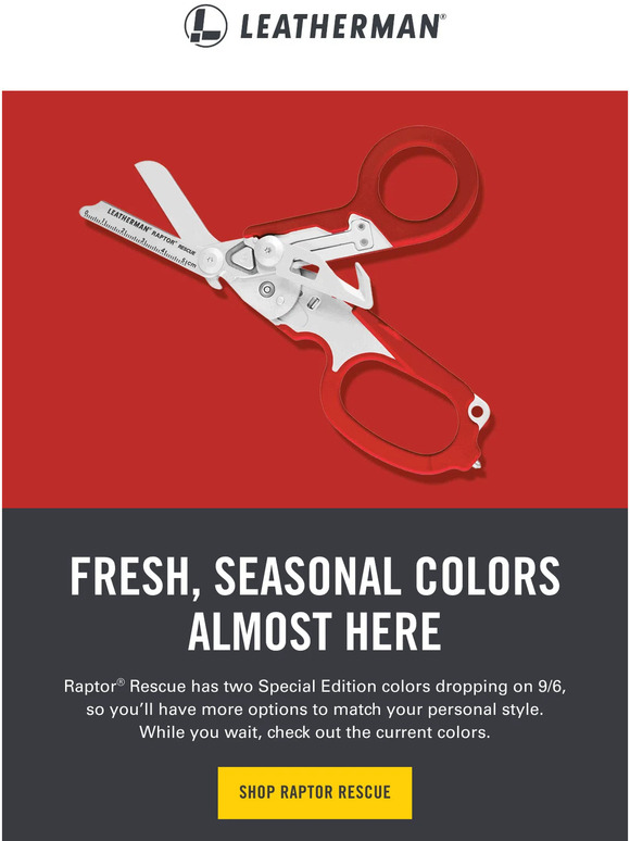 Leatherman: Coming Soon: New Raptor Rescue Special Edition Colors | Milled