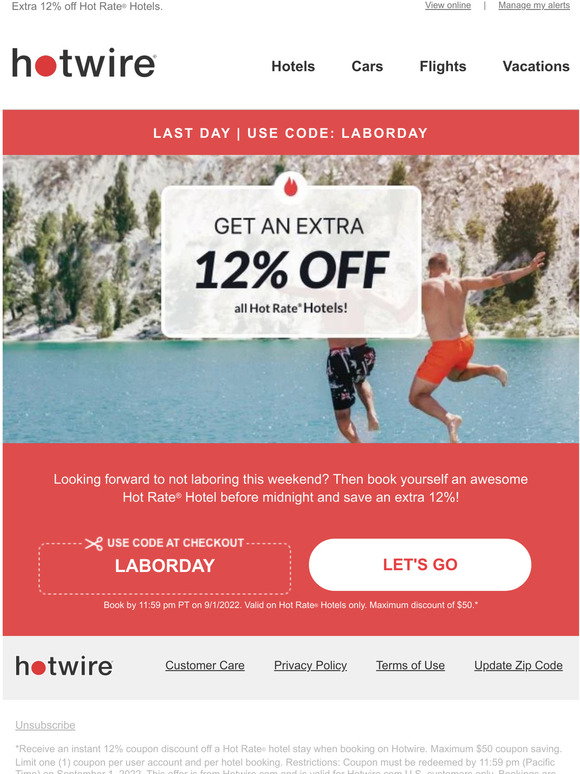 Hotwire: ️ LAST DAY: Can’t Quit Summer Sale is ending soon. | Milled