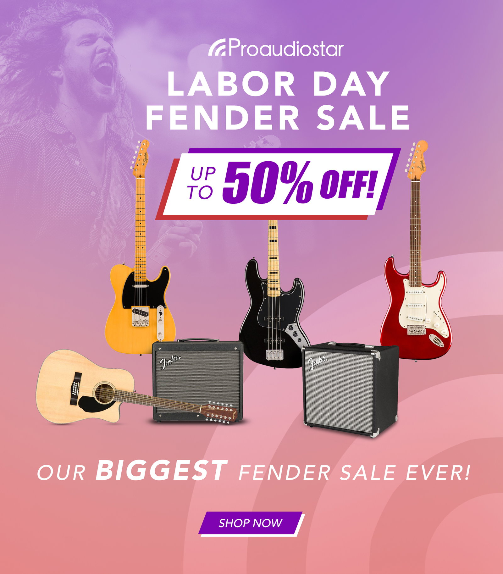 ProAudioStar: OUR BIGGEST FENDER SALE EVER! Up to 50% on Fender Guitars ...