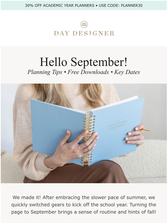 Day Designer: Hello September! Key dates, top tips, free downloads, and ...