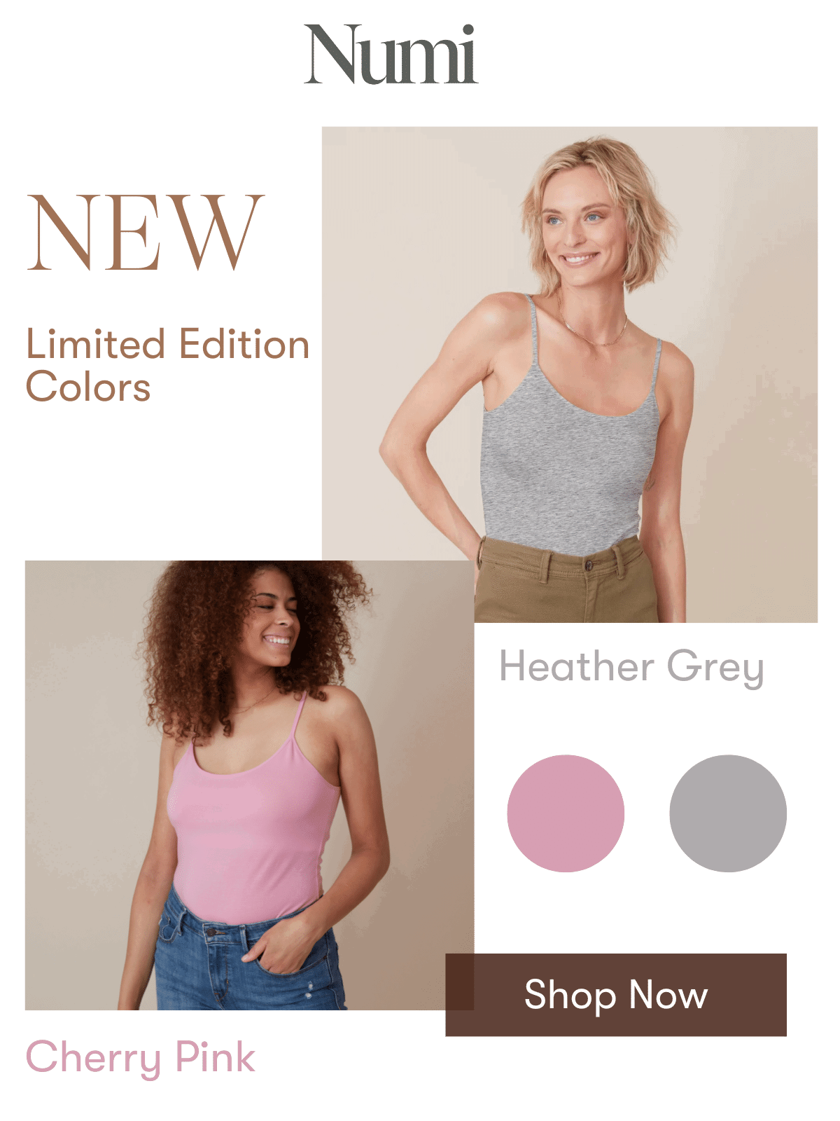 Numi: Shelf Bra Cami Now Available in TWO New Colors! | Milled