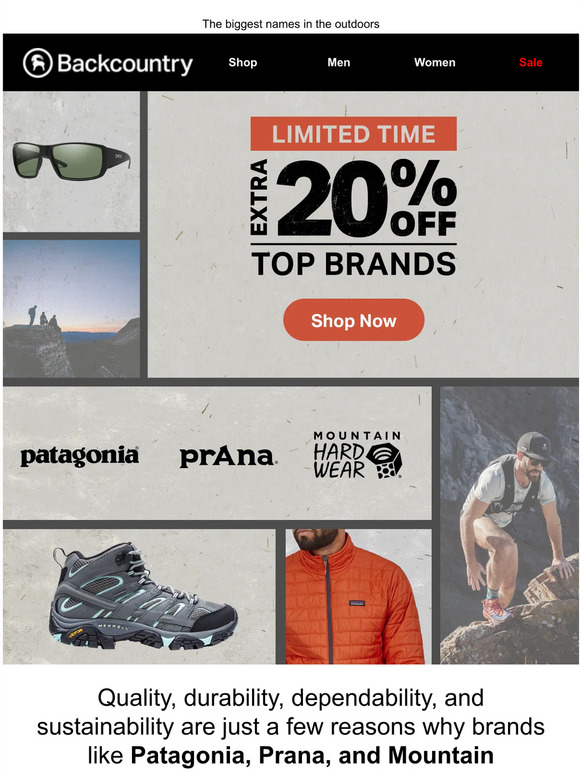 Backcountry.com: Limited time only! Extra 20% off your favorite brands ...