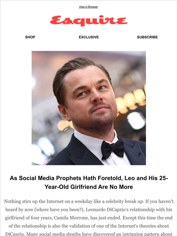 Esquire: The Leonardo DiCaprio Breakup Conspiracy Theory | Milled Esquire: The Leonardo DiCaprio Breakup Conspiracy Theory | Milled