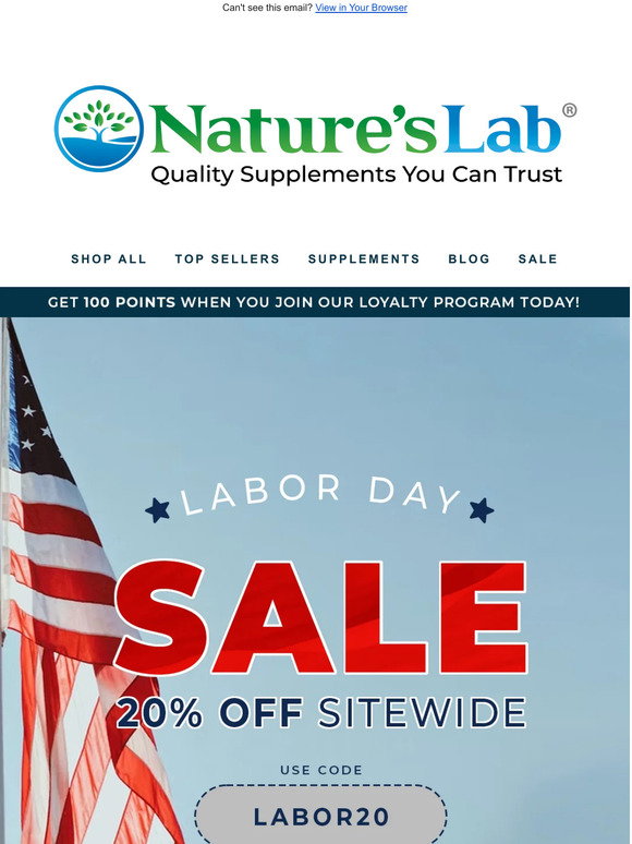 Nature's Lab: Celebrate Labor Day 🎉 20% OFF | Milled