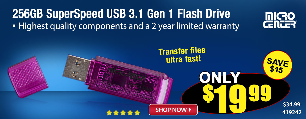 Micro Center: $19 256GB SuperSpeed USB 3.1 Flash Drive! $49 CyberPower ...
