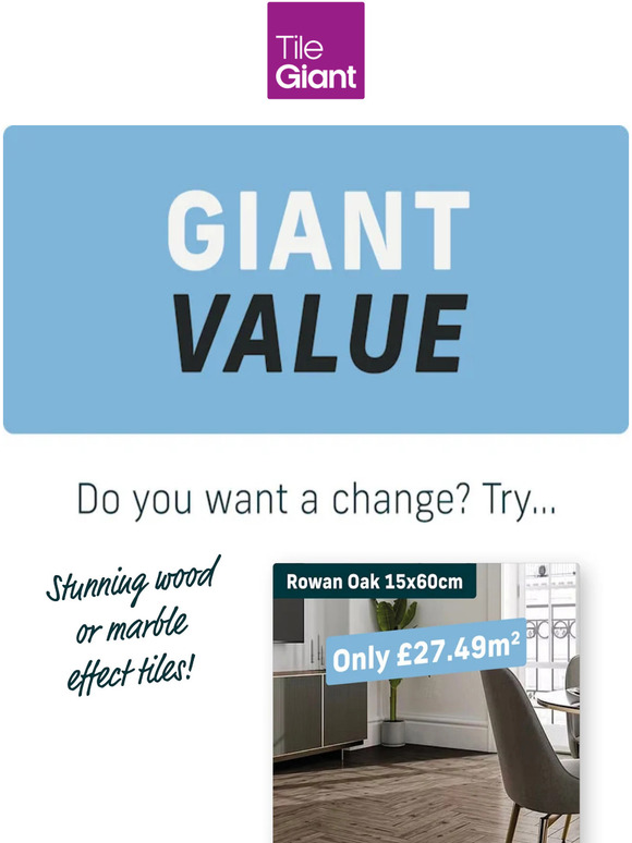 Tile Giant: 🔵 Get the look for less today with our Giant Value Tiles ...