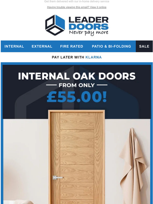Leader Stores: Internal Oak Doors from only £55.00! | Milled