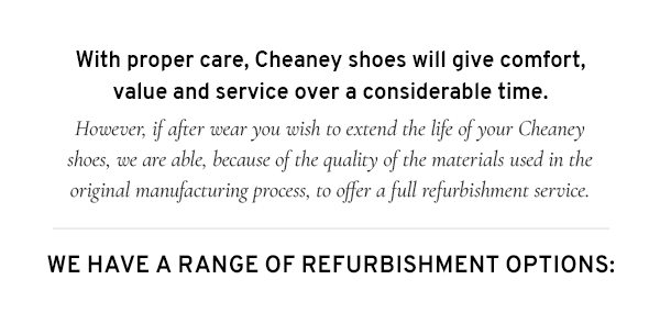 Cheaney: Our Refurbishment Service | Milled