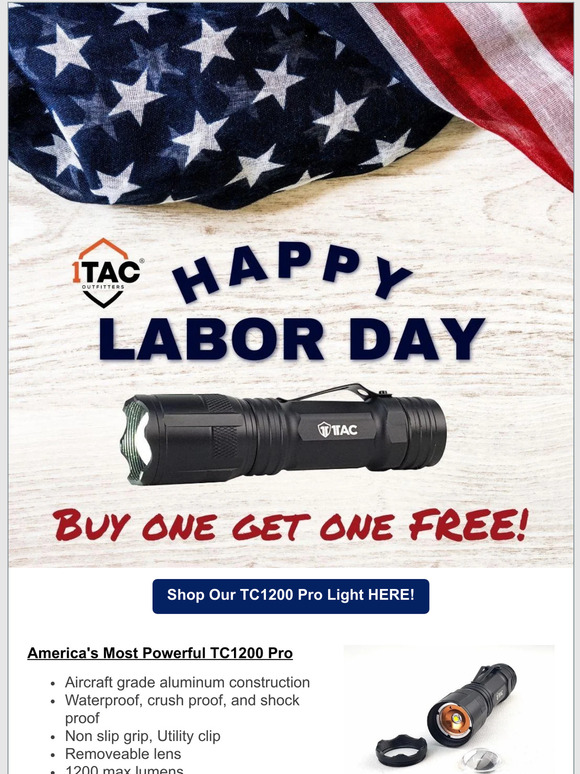 1Tac: BACK IN STOCK!! 1TAC's Most Powerful Flashlight!! | Milled