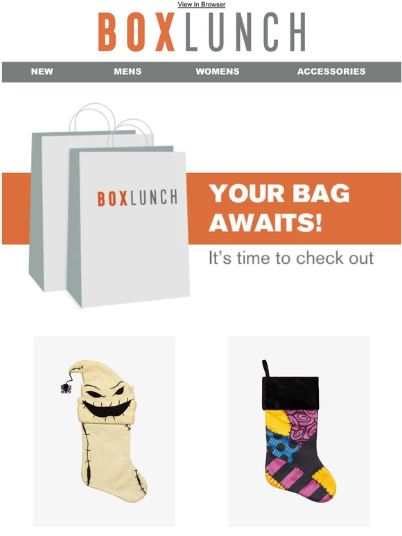 BoxLunch: Hurry back! Online checkout is right this way! | Milled