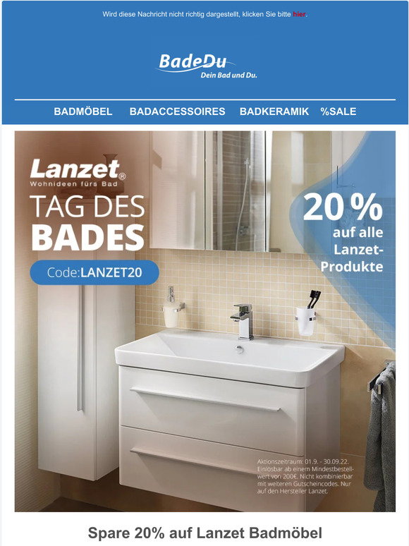 BadeDu: Spare 20% auf Lanzet! Feiere mit uns den Tag des Bades 🥂 | Milled