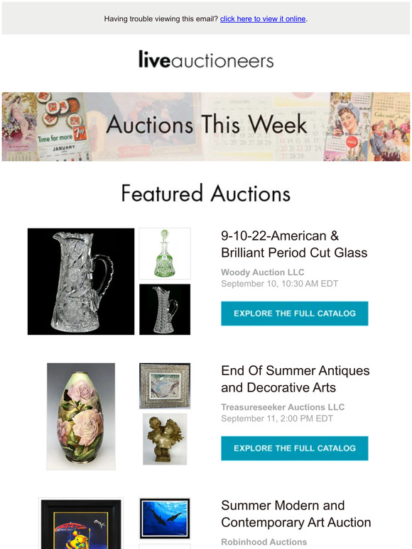 LiveAuctioneers: Auction Calendar | Milled