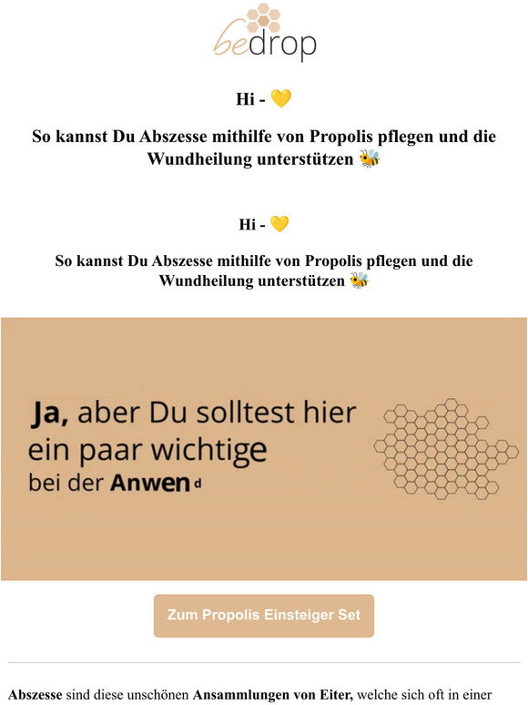Bedrop: Abszesse mit Propolis behandeln 🐝 Darauf solltest Du achten ...