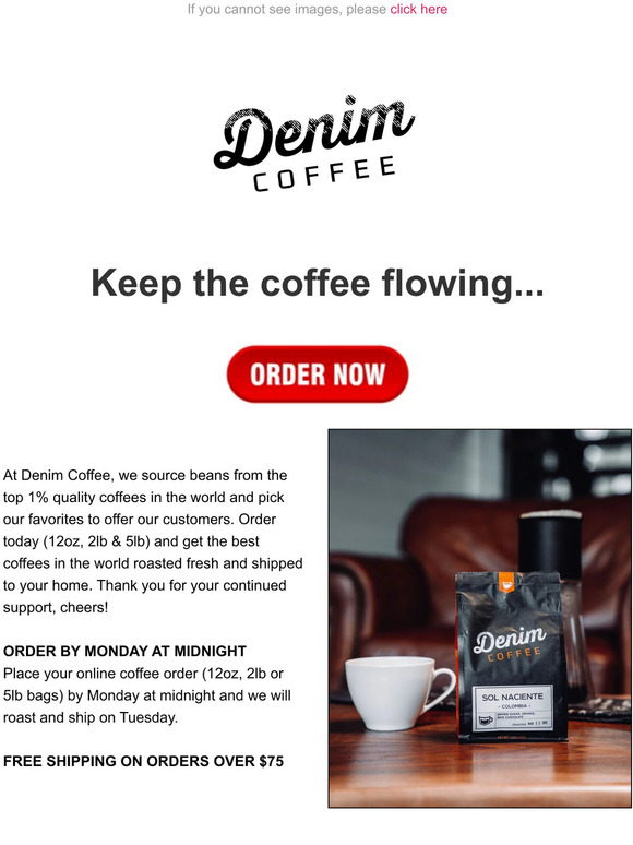 Denim Coffee: Keep the coffee flowing, order now! | Milled