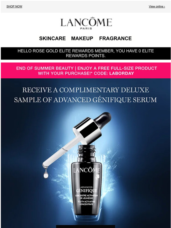 Lancôme US: MEMBER EXCLUSIVE: Receive a Génifique Deluxe Sample | Milled