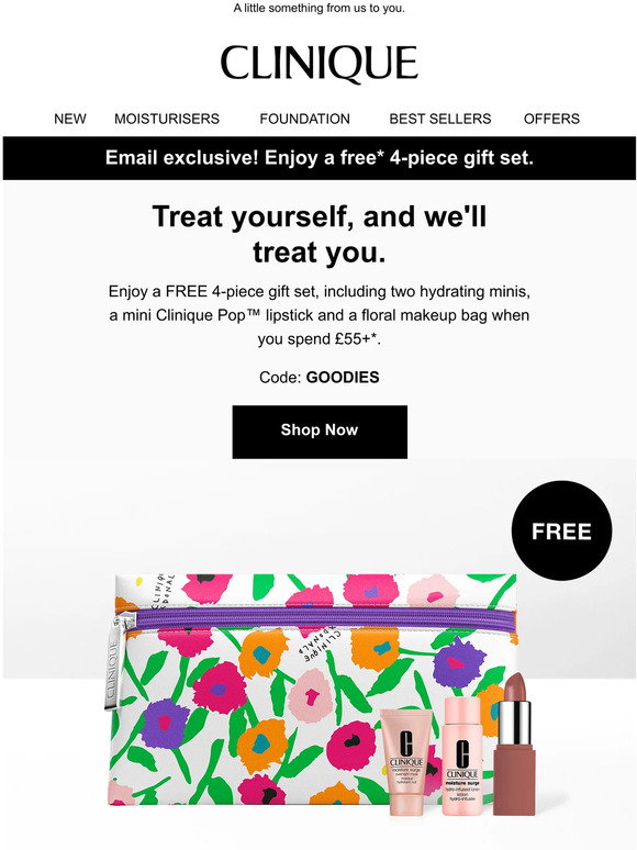 Clinique: Email exclusive | Free* 4-piece gift 🎉 | Milled
