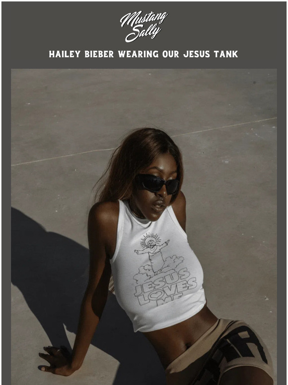 Sisters and Seekers: Hailey Bieber in our Jesus Loves Me Tank | Milled