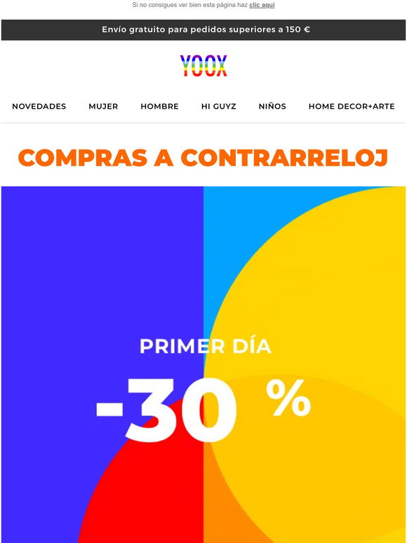 YOOX: ⏱ -30 %... Empiezan las Compras a contrarreloj No pierdas ni un ...