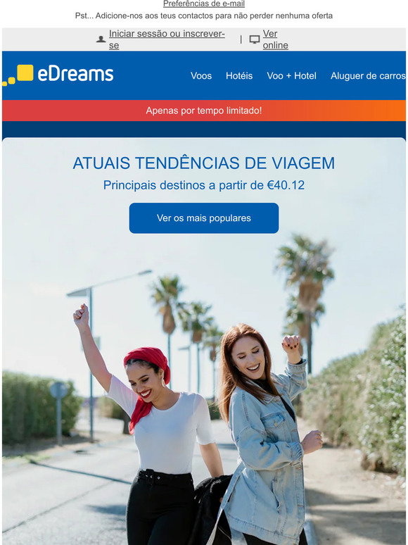 eDreams: Agarra uma oferta de viagem popular | Milled