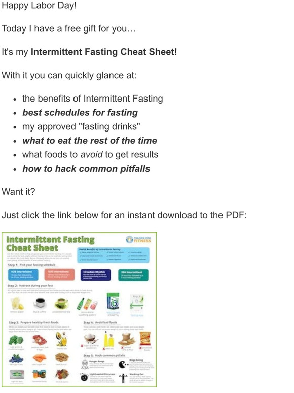 The Flat Belly Formula: Intermittent Fasting Cheat Sheet [inside] | Milled