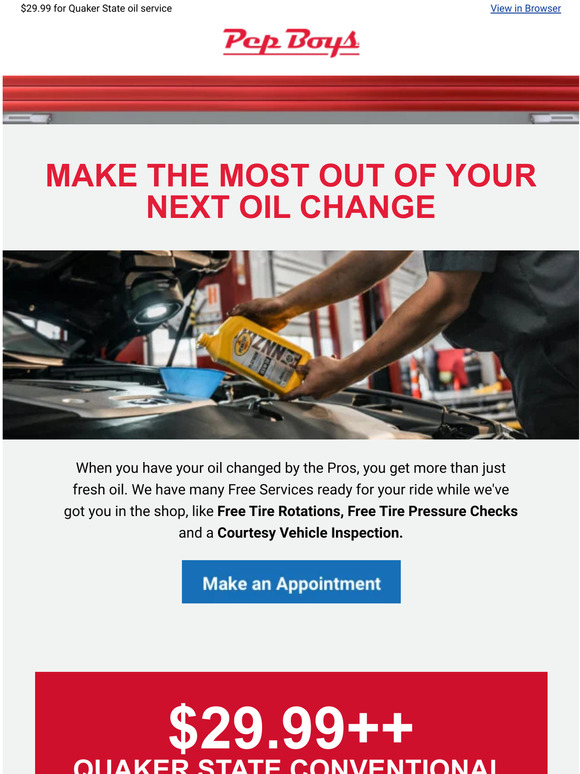 Pep Boys: Major Savings on Oil | Milled