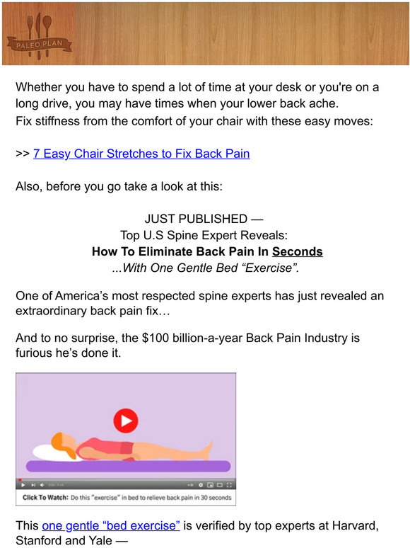 PaleoPlan: 7 Easy Chair Stretches to Fix Back Pain | Milled