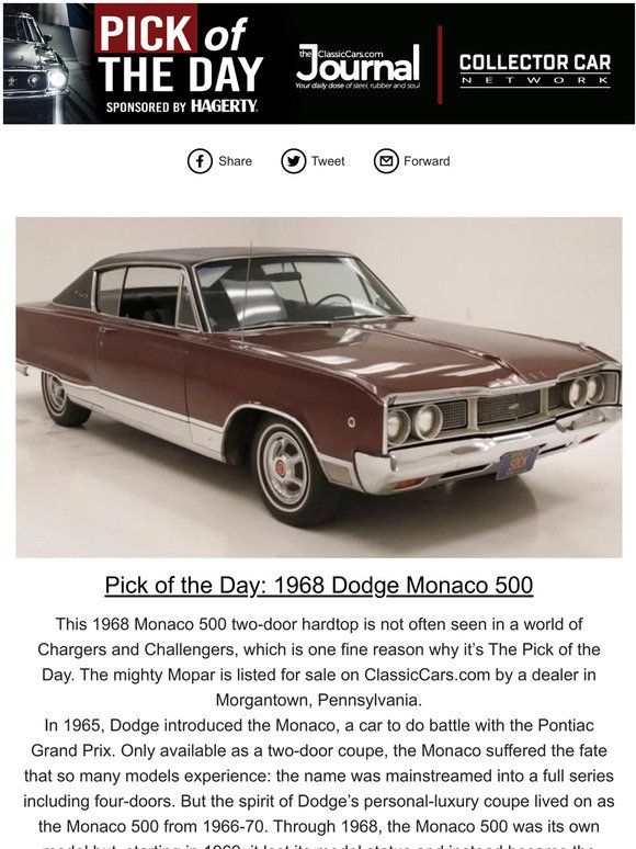ClassicCars: Pick of the Day: 1968 Dodge Monaco 500 | Milled