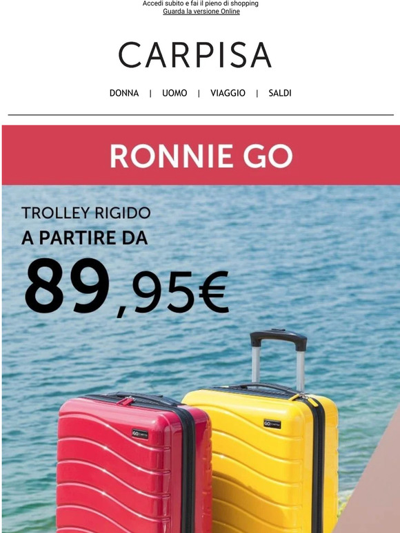 Carpisa: NEW IN! Trolley Ronnie GO, best price da 89,95€ | Milled