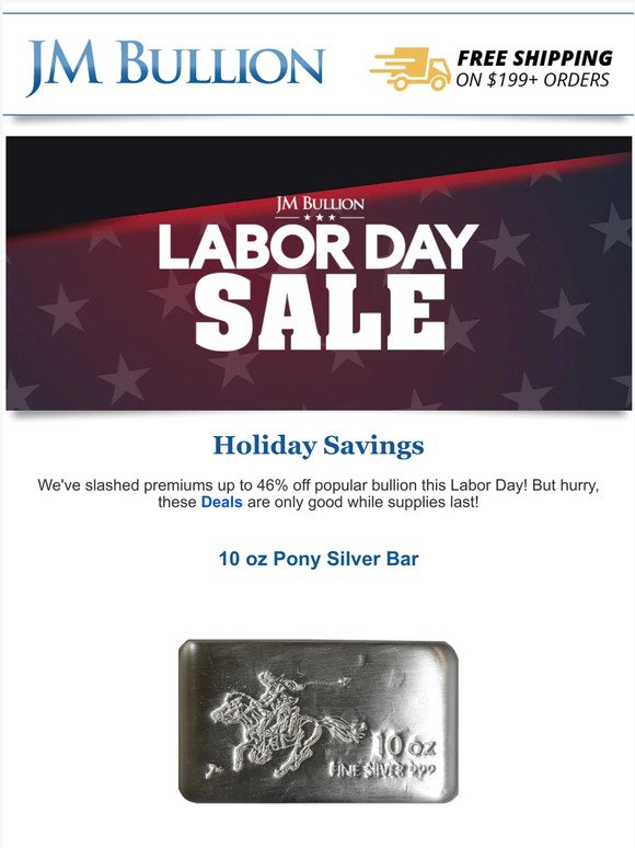 JM Bullion: Labor Day Deals Are Live! | Milled