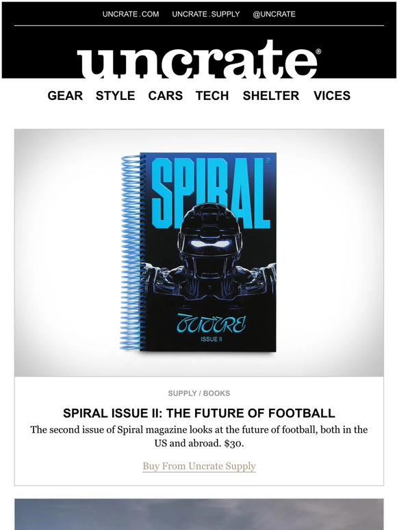 Uncrate: Spiral Issue II: The Future of Football & more | Milled