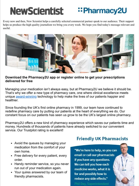 New Scientist: Download the Pharmacy2U app or register online to get ...