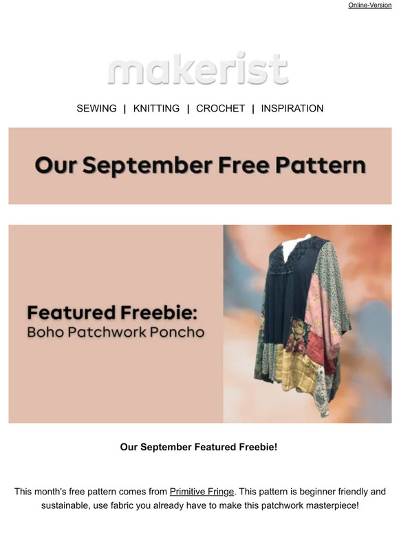 Makerist US: The September Free Pattern | Milled