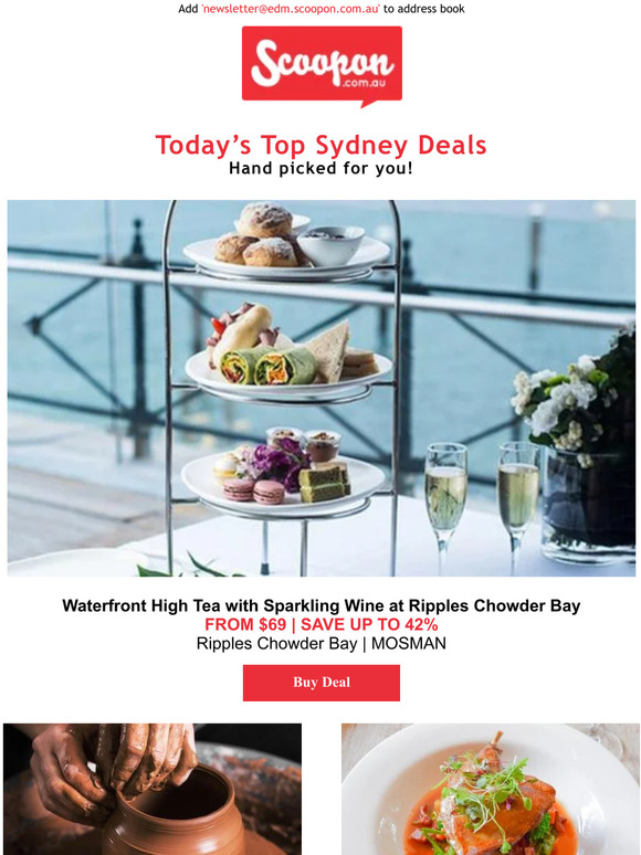 Scoopon: Waterfront Sparkling High Tea at Ripples Chowder Bay, $69 for ...