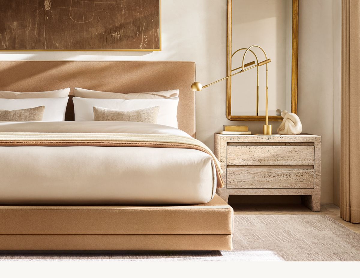 Restoration Hardware: Explore Wyeth in Italian Travertine. Understated ...