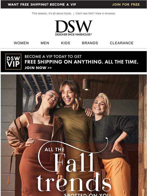 DSW: Spotted: Fall’s biggest trends (starting at $50!). | Milled