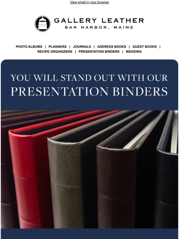 Gallery Leather: Introducing Our Presentation Binders 🎇 | Milled