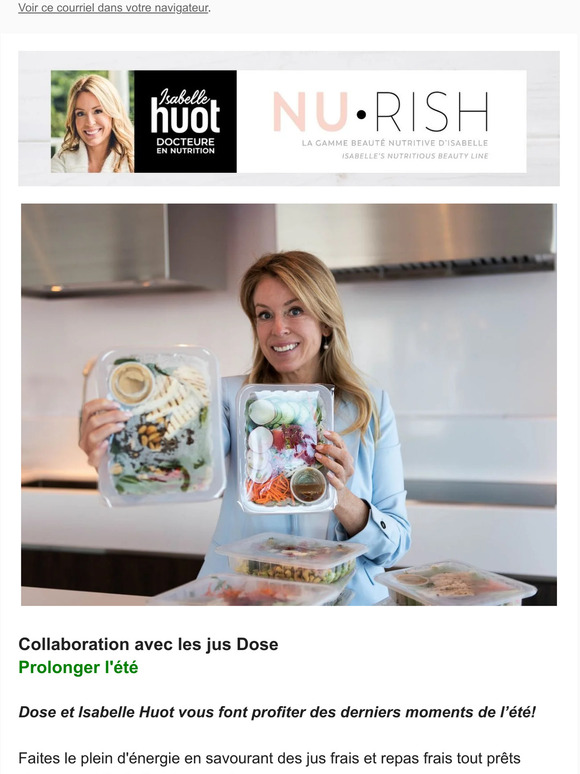 Isabelle Huot: Prolonger l'été avec Isabelle Huot et les jus Dose | Milled