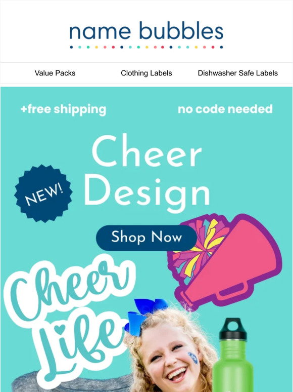 Name Bubbles: 📣 Cheer designs are here! | Milled