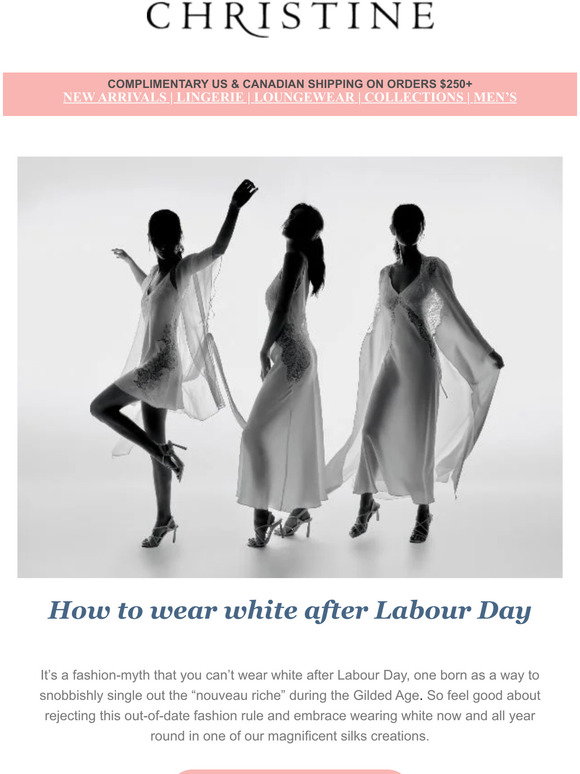 Christine Lingerie: How to Wear White After Labour Day | Milled