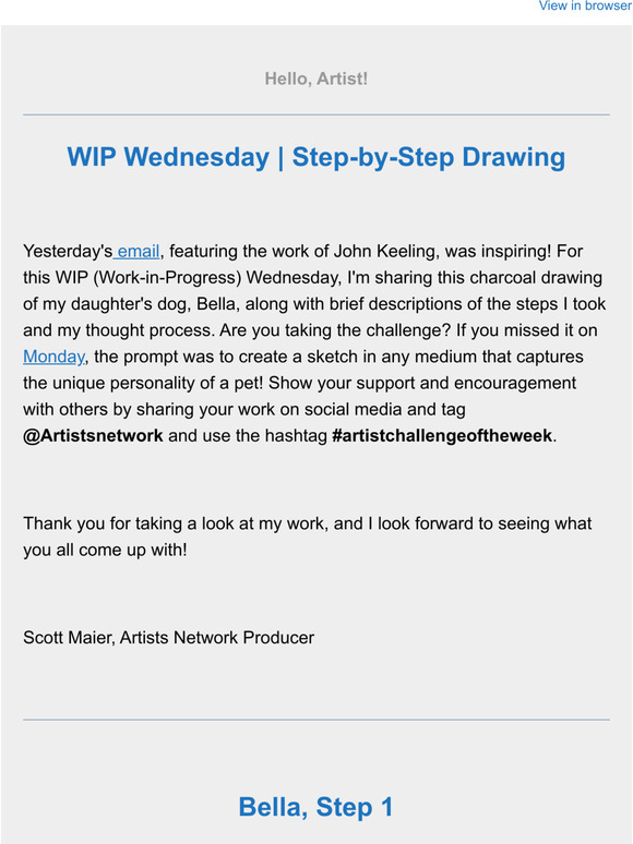 Artists Network: WIP Wednesday | Step-by-Step Drawing 🐕 | Milled