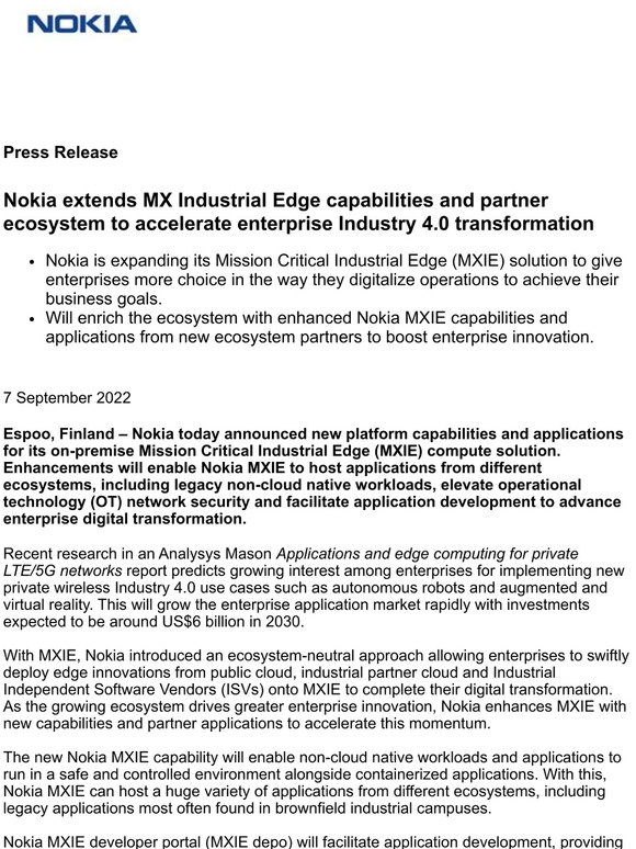 Withings: Nokia extends MX Industrial Edge capabilities and partner ...