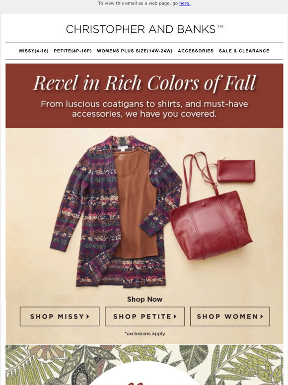Christopher & Banks: Beauti-FALL 🍁 Must-Have Styles | Milled