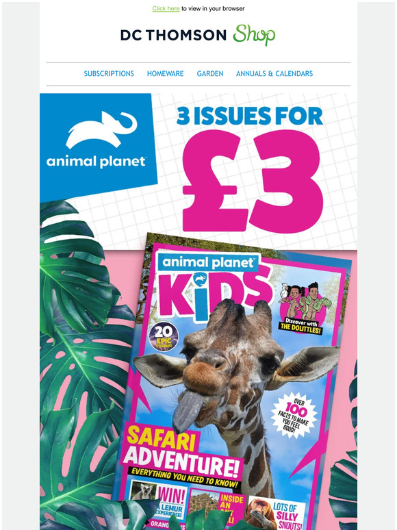 DC Thomson Shop: Get 3 months of Animal Planet Kids Mag for £3! | Milled