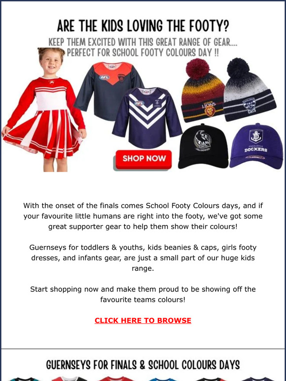 AFL Footy Shop: 🚨Inside - great AFL gear for the younger footy fanatic ...