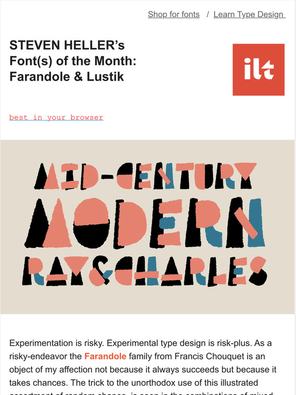 I Love Typography: Steven Heller's Fonts of the Month: Farandole ...