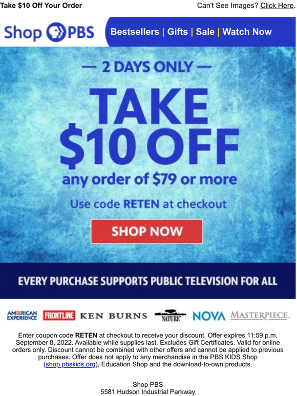 Shop.PBS.org: Your Shop PBS Insider September Savings Coupon | Milled