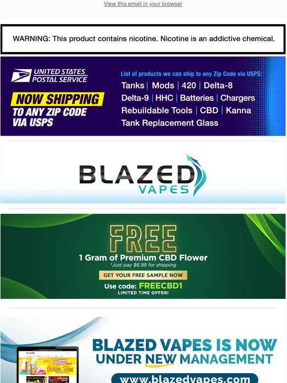 Blazed Vapes: Sample Our New Product And Just Pay $6.99 Shipping! | Milled