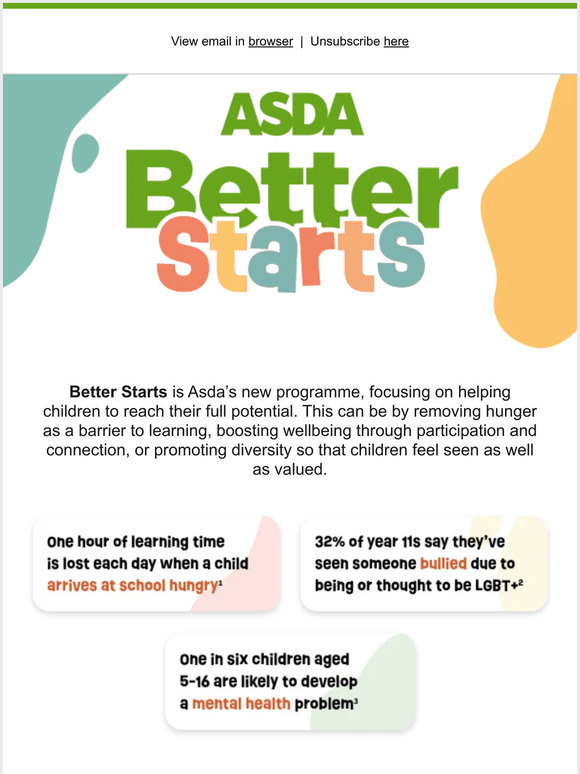 Asda George: Our new Better Starts programme | Milled